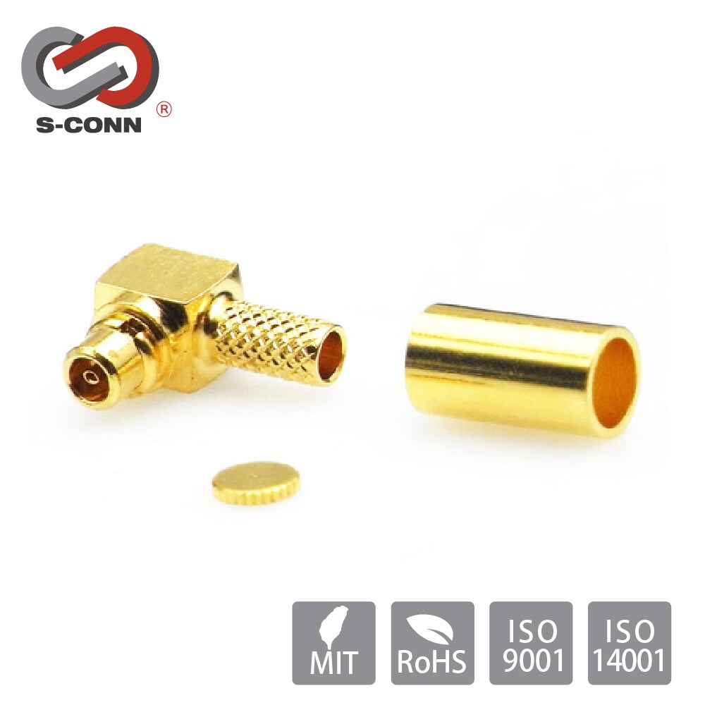 RF/Coaxial connector, RP MMCX R/A Plug, Crimp Type | Taiwantrade.com