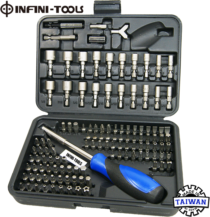 122 PC Bit Set,1/4"Dr.(Metric+S.A.E.) | Taiwantrade