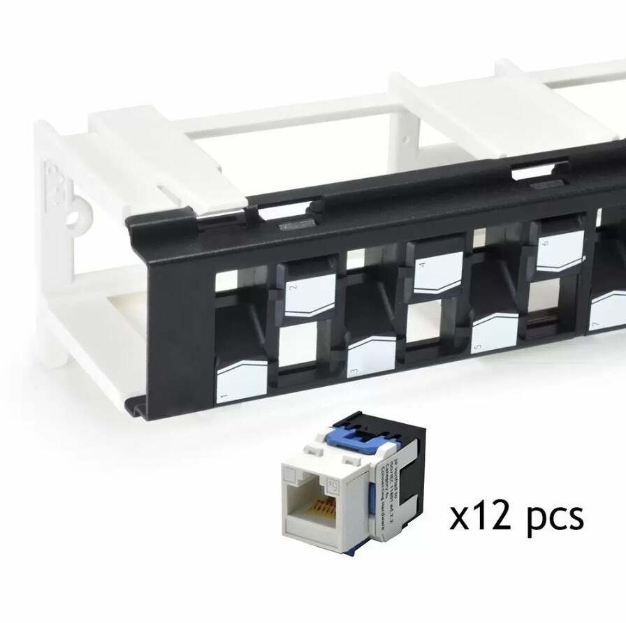 UTP Component-Rated Wall-Mount Patch Panel loaded with Top-Entry Jacks ...