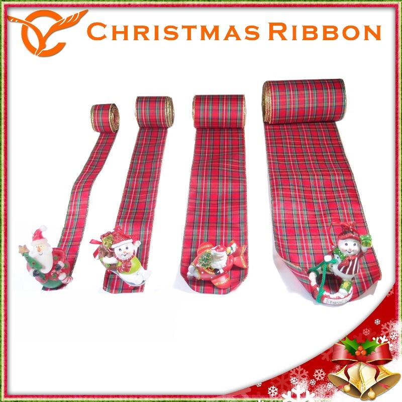 Classic Plain Pattern Christmas Riband With Metallic Threads ...