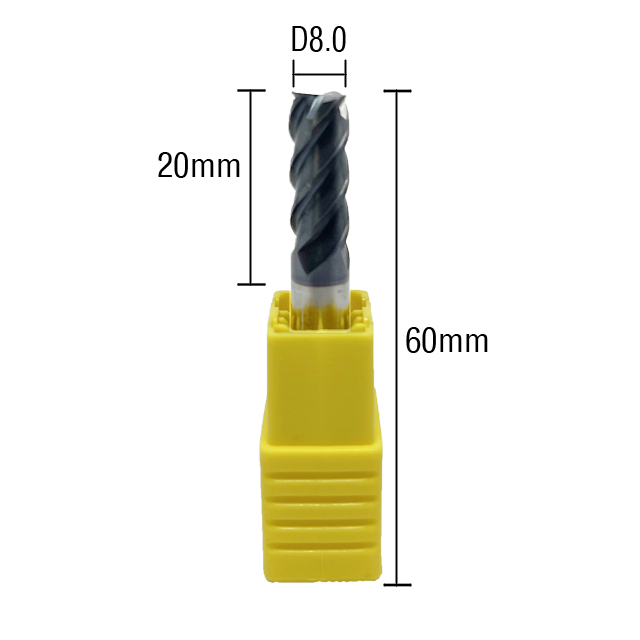 ECIO - EB4C Series - Solid Carbide Tungsten Square End Mill - 4 Flutes ...