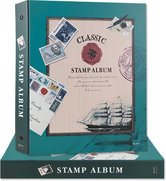 Stamp Album, 3-Ring Binder Stamp Collection Stockbook with 16 sheets ...