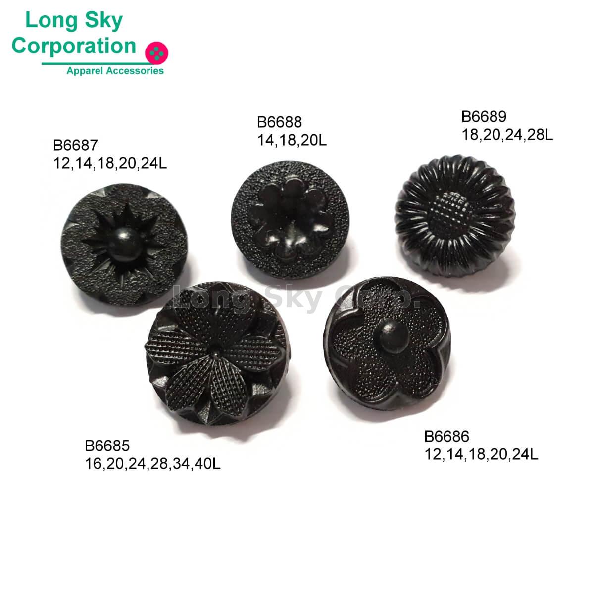 (B6685~B6689) nylon, pearl and faux finish sweater and suits buttons ...