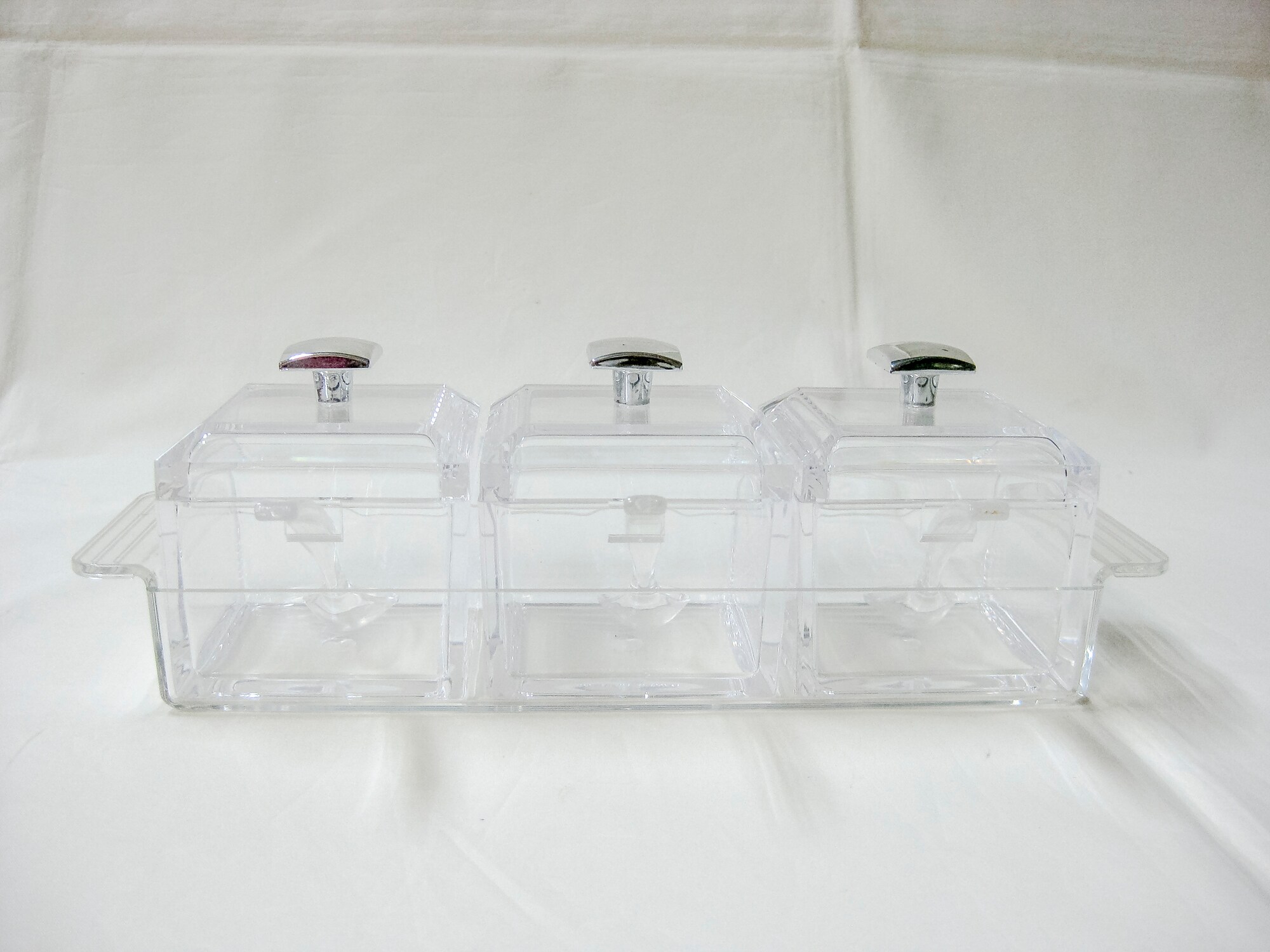 3 Pieces Acrylic Sugar Pot ( Square Style ) with Acrylic Tray | Taiwantrade