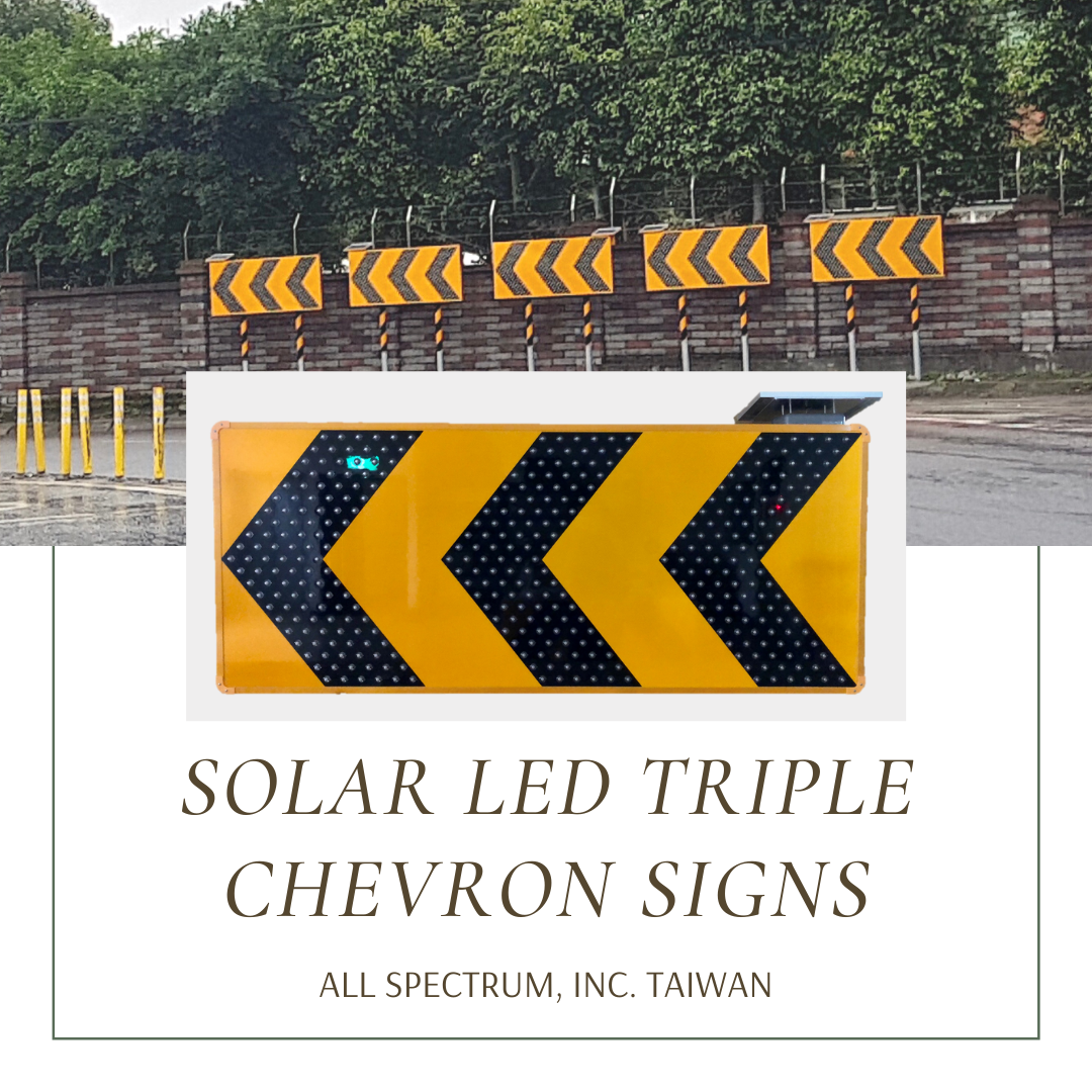 Solar LED Triple Chevron Directional Sign | Taiwantrade.com