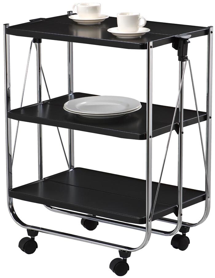 Foldable trolley, Utility service cart folding collapsible serving cart ...