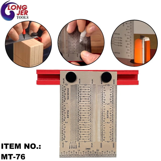 Precision Marking T-Ruler and 180mm Stainless Steel Bend Ruler ...