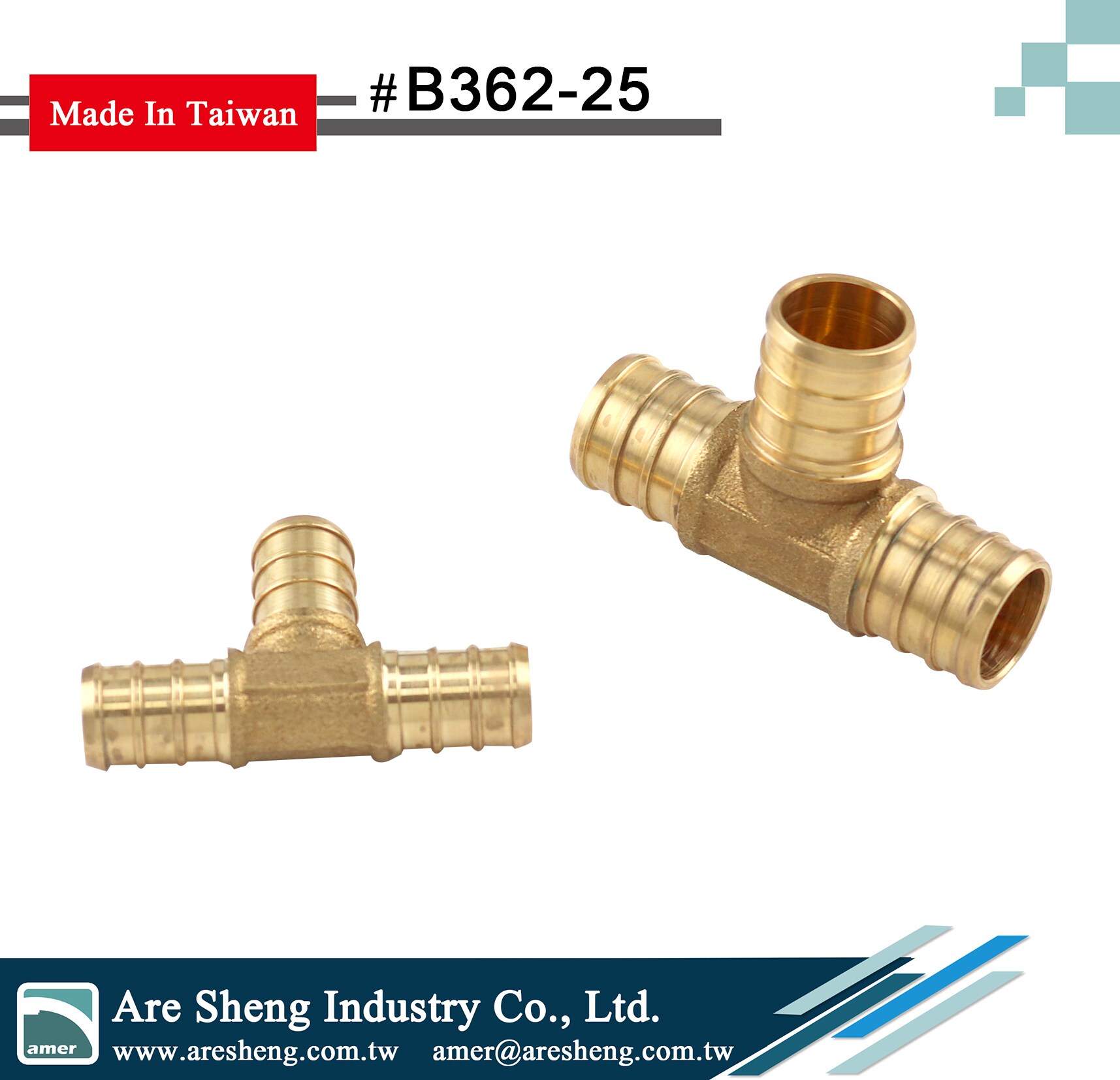 Brass tee PEX x PEX x PEX | Taiwantrade.com