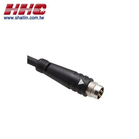 3P waterproof male M8 connector, 1A 100V length=1M, compliant with RoHS ...