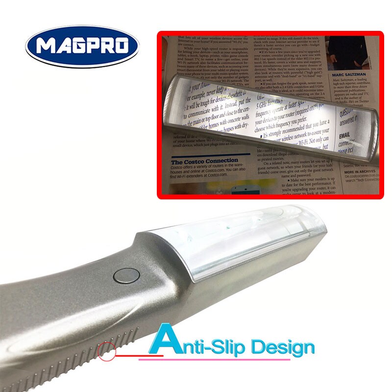 Wide Viewing 3x Magnifying Bar Magnifier Glass With LED Light | Taiwantrade