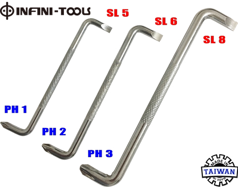Right Angle Z Shaped Offset Slotted Phillips Screwdriver Set, 3 - piece ...