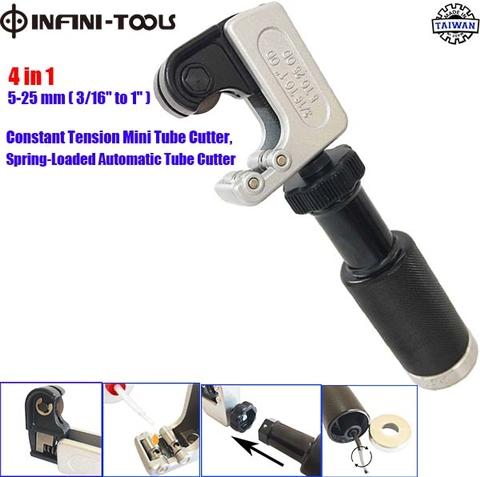 4 in 1 Constant Tension Mini Tube Cutter, Spring-Loaded Automatic Tube ...