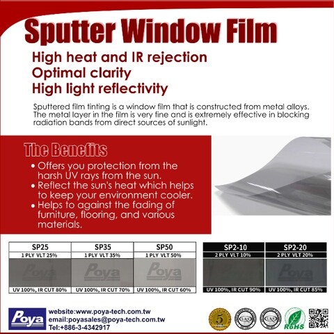 SPUTTER Window Film, sputtering film, sputter film | POYA-TECH CO., LTD.